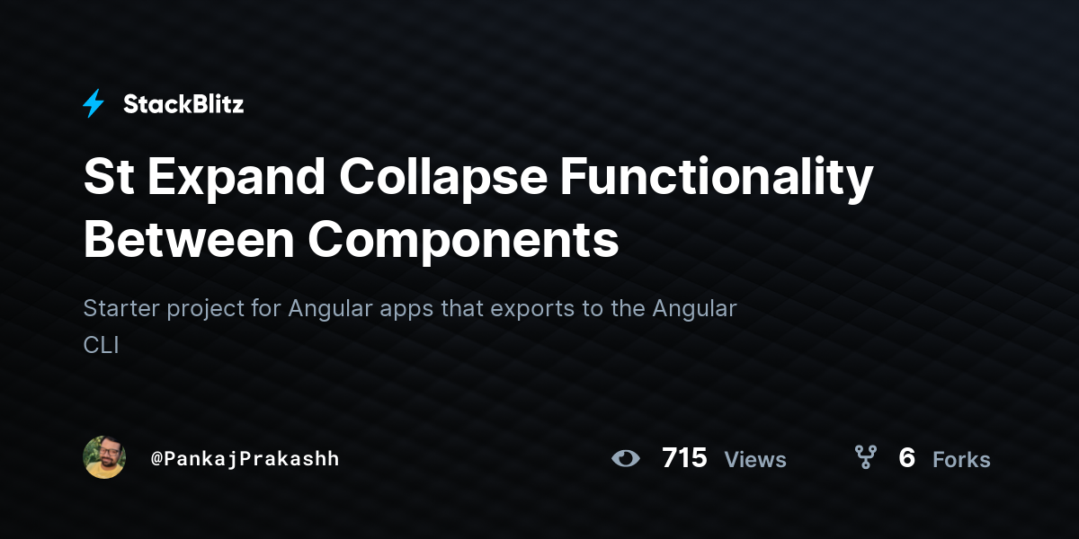 St Expand Collapse Functionality Between Components - StackBlitz
