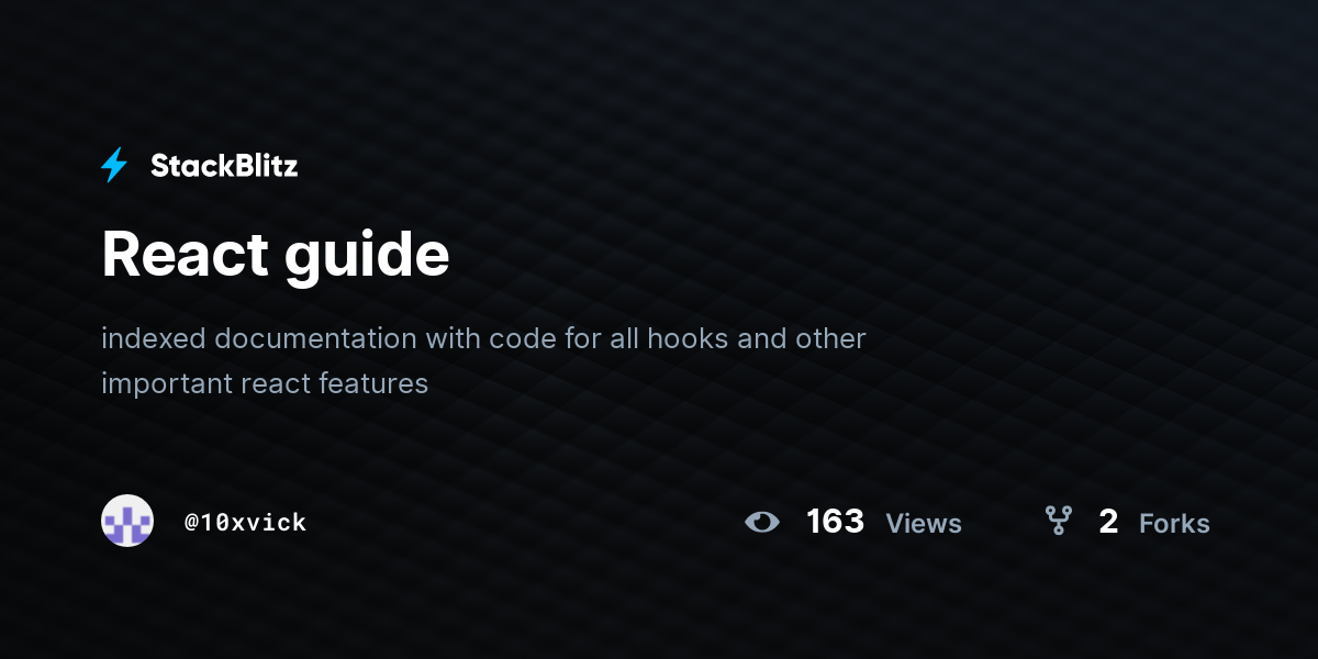 React guide - StackBlitz