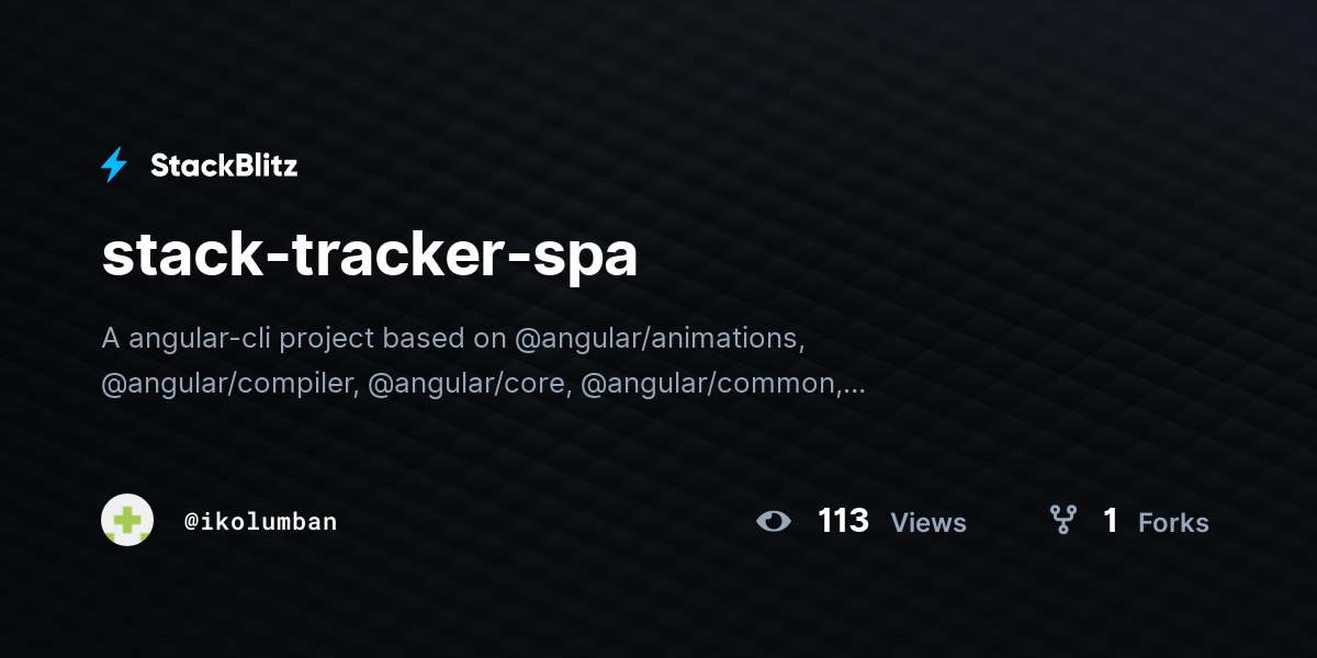 stack-tracker-spa - StackBlitz