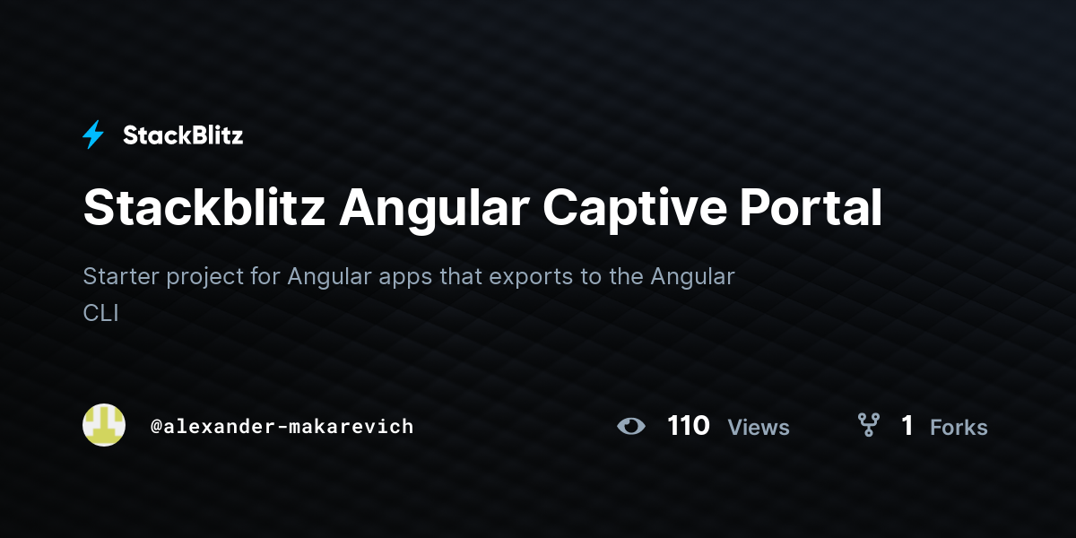 Stackblitz Angular Captive Portal - StackBlitz