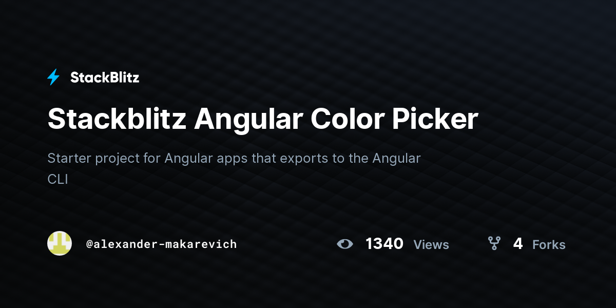 Stackblitz Angular Color Picker - StackBlitz