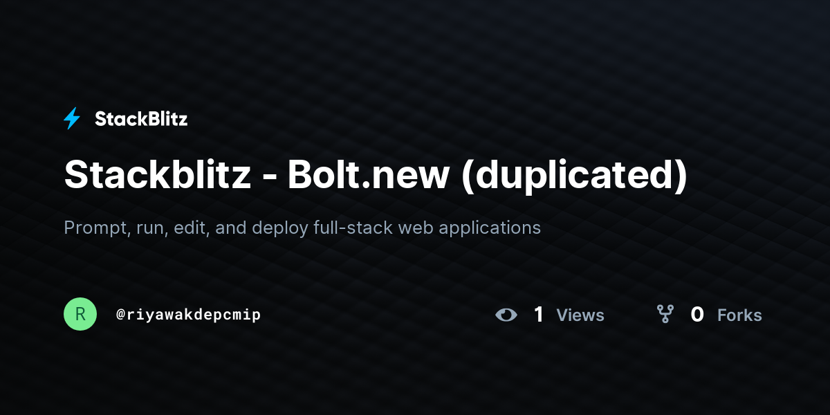 Stackblitz - Bolt.new (duplicated) - StackBlitz