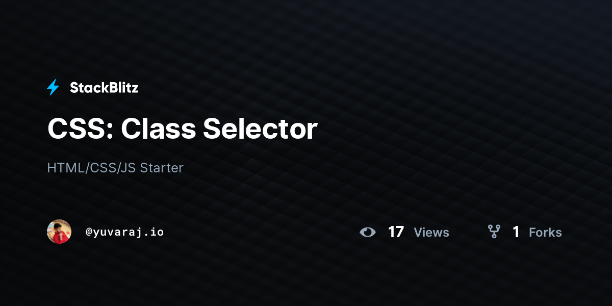 CSS: Class Selector - StackBlitz