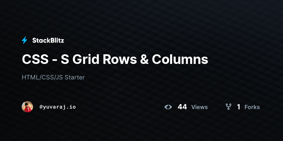 CSS - S Grid Rows & Columns - StackBlitz