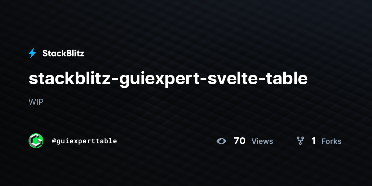 stackblitz-guiexpert-svelte-table - StackBlitz