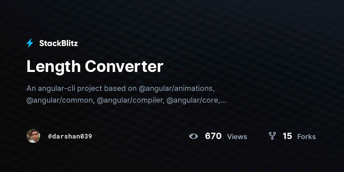 Length Converter - StackBlitz