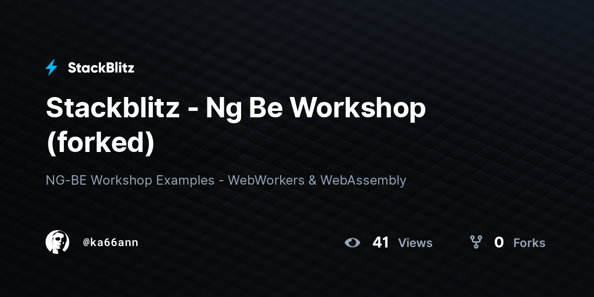 Stackblitz - Ng Be Workshop (forked) - StackBlitz