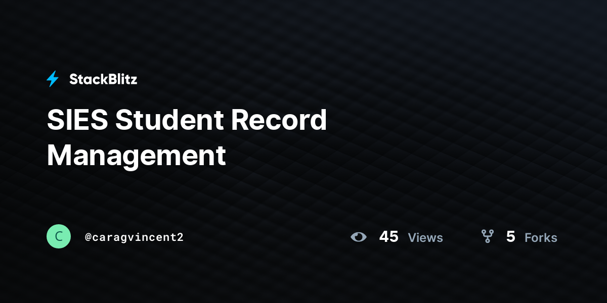 SIES Student Record Management - StackBlitz