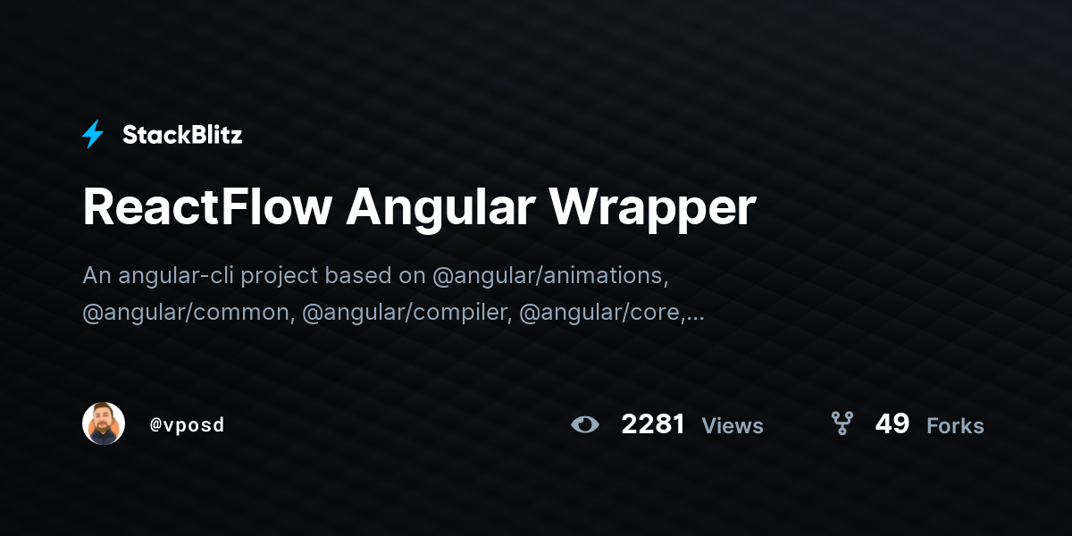 ReactFlow Angular Wrapper - StackBlitz