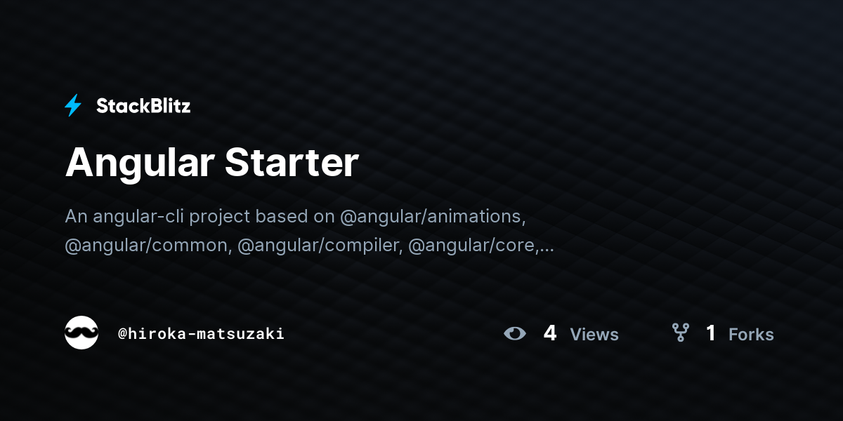 Angular Starter - StackBlitz