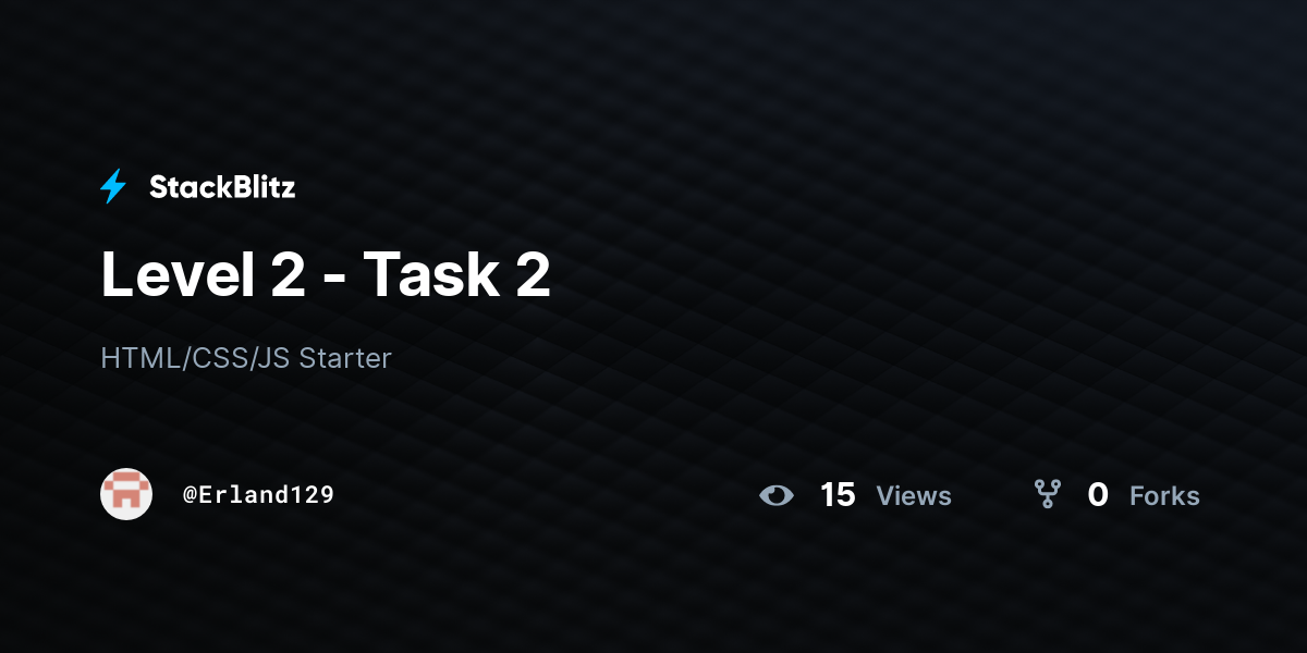 Level 2 - Task 2 - StackBlitz