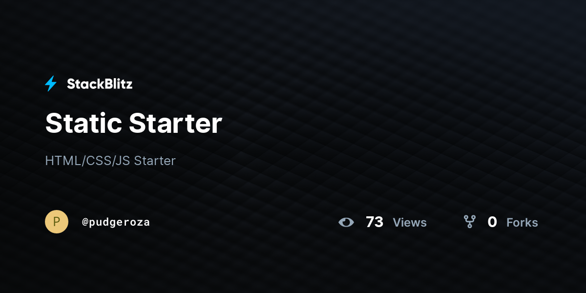 Static Starter - StackBlitz