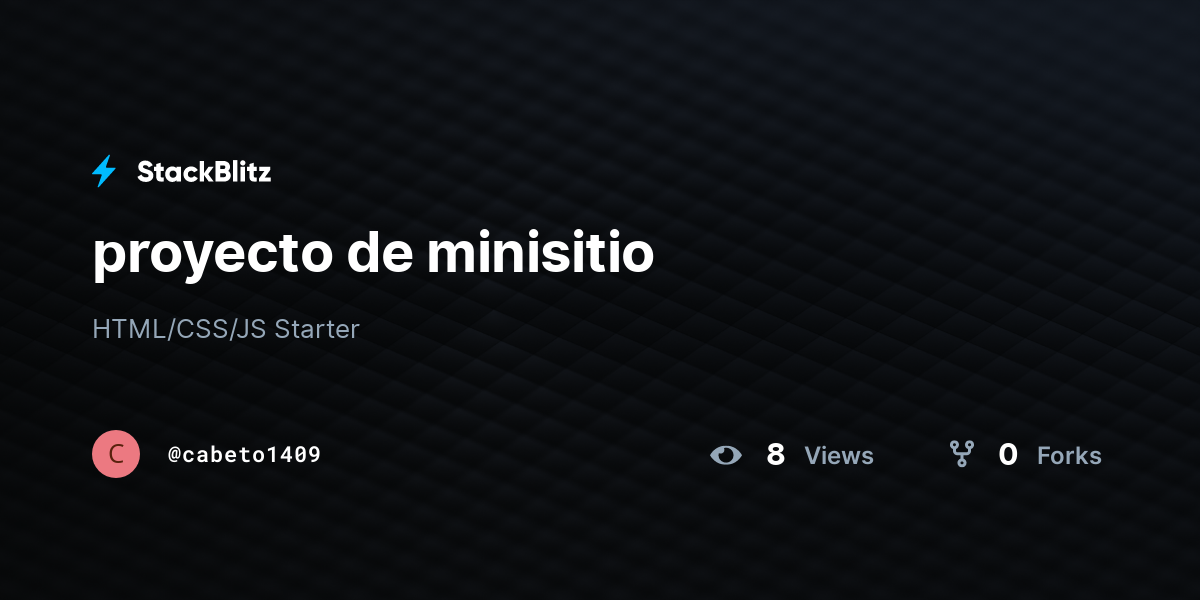 proyecto de minisitio - StackBlitz