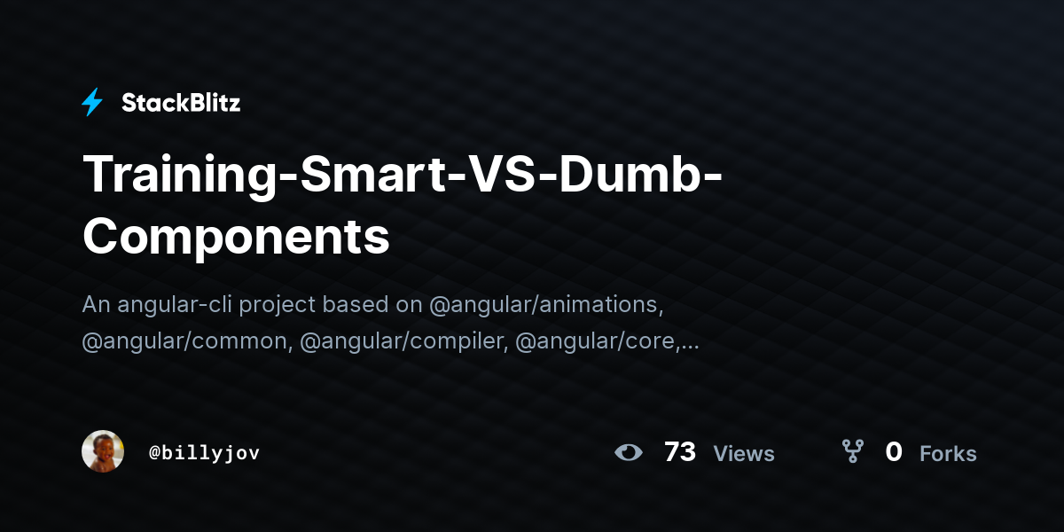 Training-Smart-VS-Dumb-Components - StackBlitz
