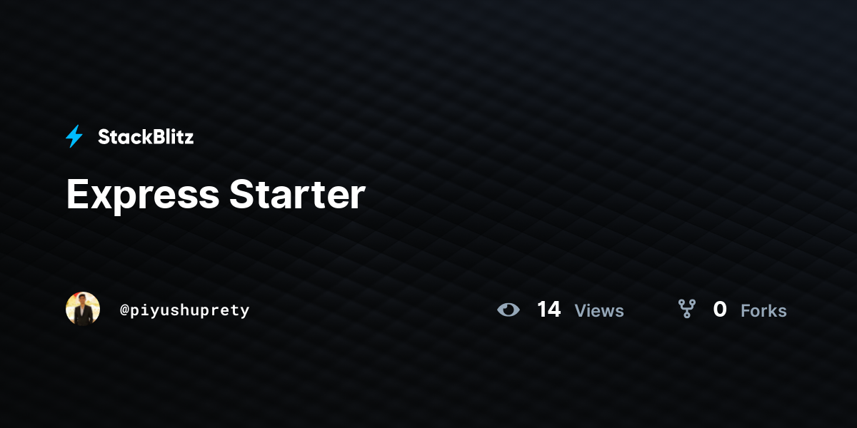 Express Starter - StackBlitz