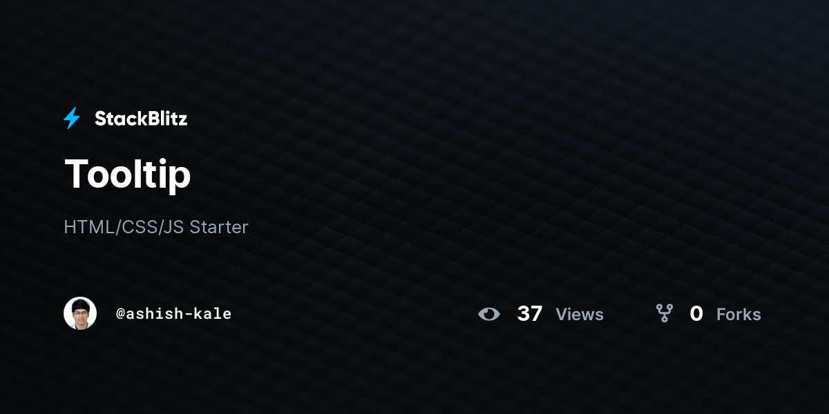 Tooltip - StackBlitz