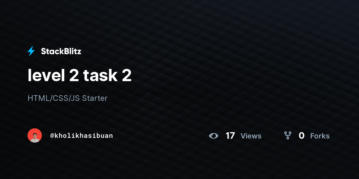 level 2 task 2 - StackBlitz