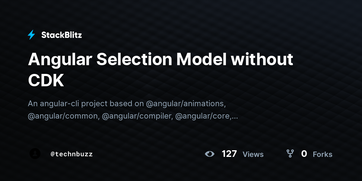Angular Selection Model without CDK - StackBlitz