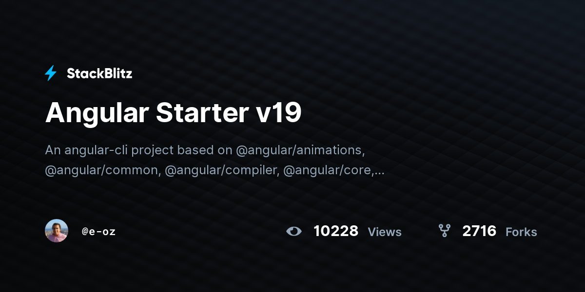 Angular Starter v19 - StackBlitz