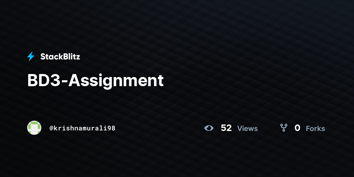 BD3-Assignment - StackBlitz