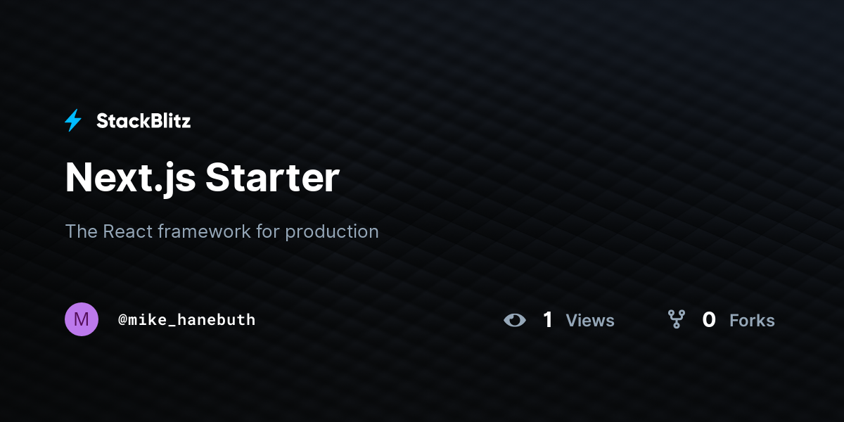 Next.js Starter - StackBlitz