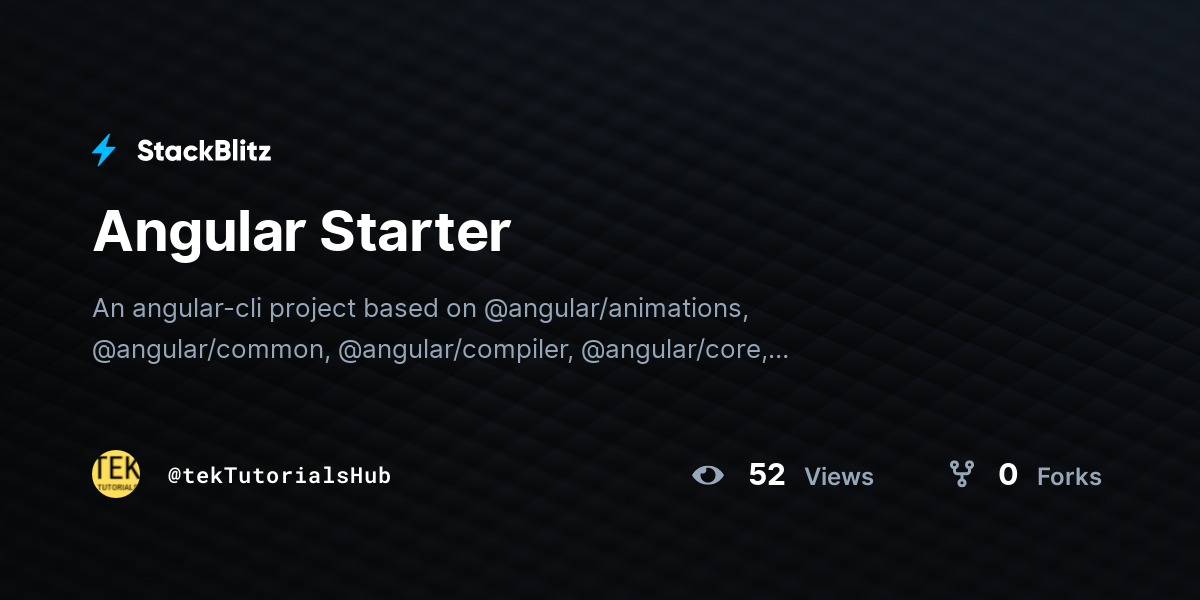 Angular Starter - StackBlitz