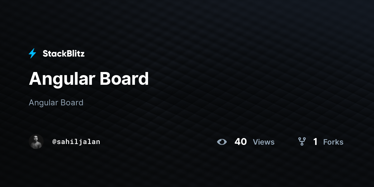 Angular Board - StackBlitz