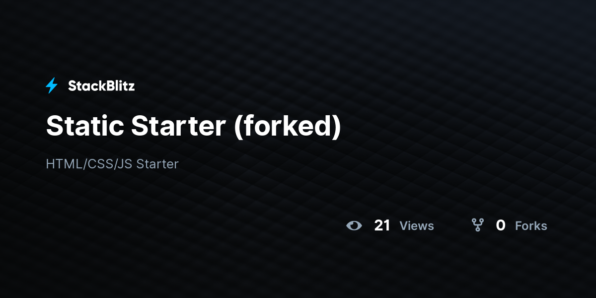 Static Starter (forked) - StackBlitz