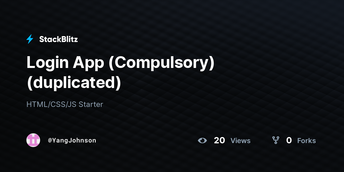Login App (Compulsory) (duplicated) - StackBlitz