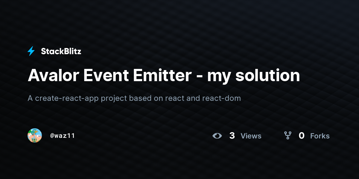 Avalor Event Emitter - my solution - StackBlitz