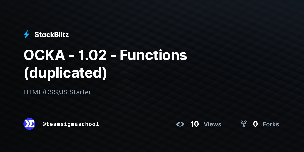 OCKA - 1.02 - Functions (duplicated) - StackBlitz