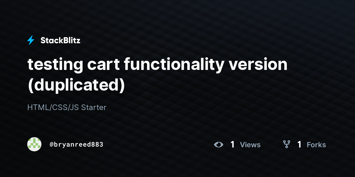 testing cart functionality version (duplicated) - StackBlitz