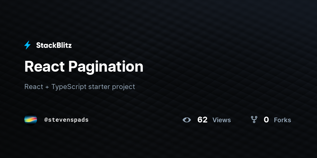 React Pagination - StackBlitz