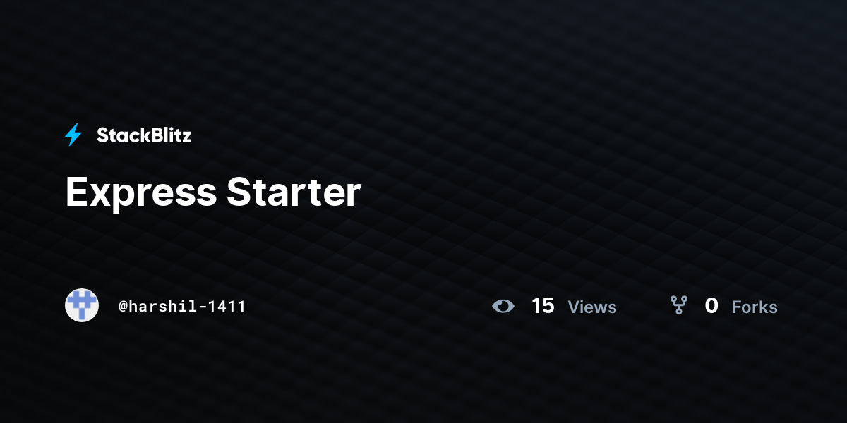 Express Starter - StackBlitz