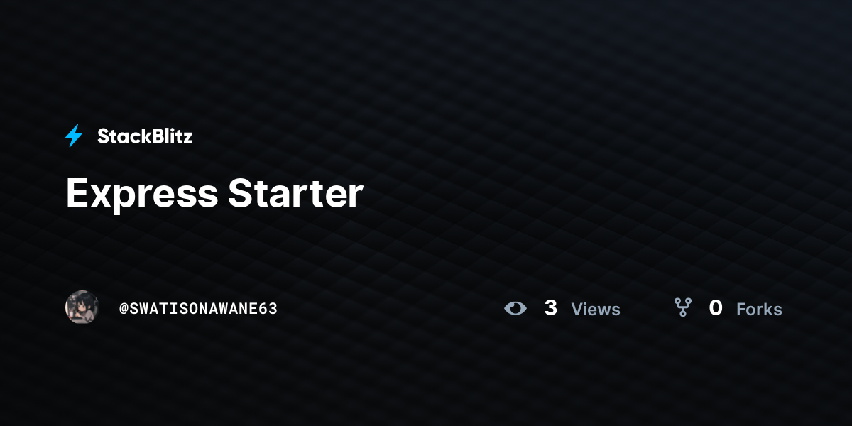 Express Starter - StackBlitz