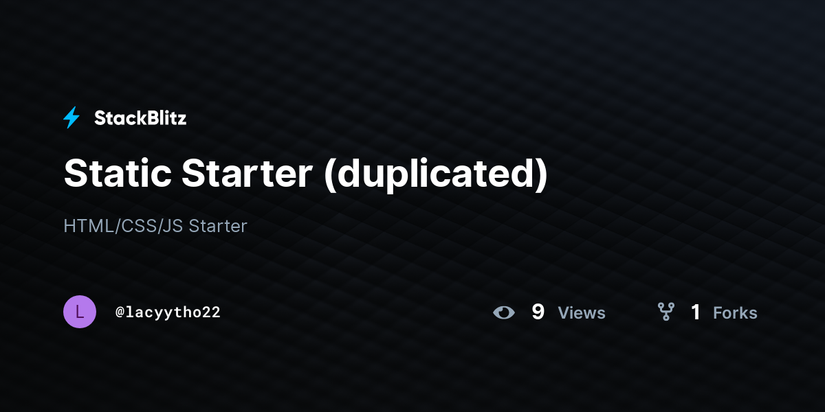 Static Starter (duplicated) - StackBlitz