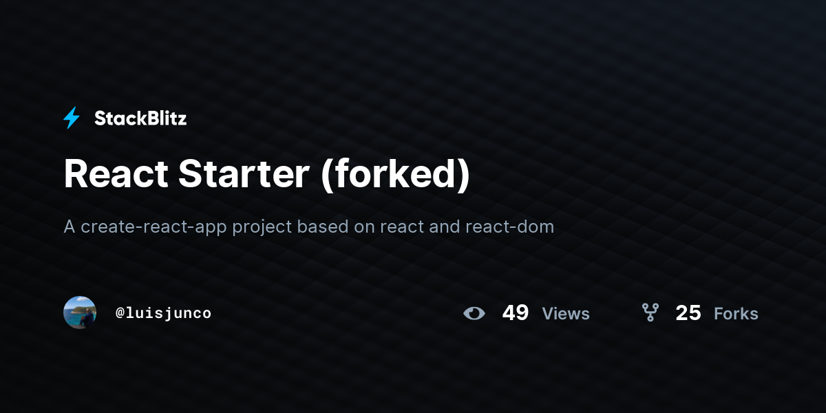 React Starter (forked) - StackBlitz