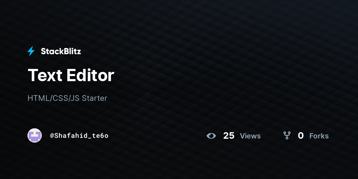 Text Editor - StackBlitz