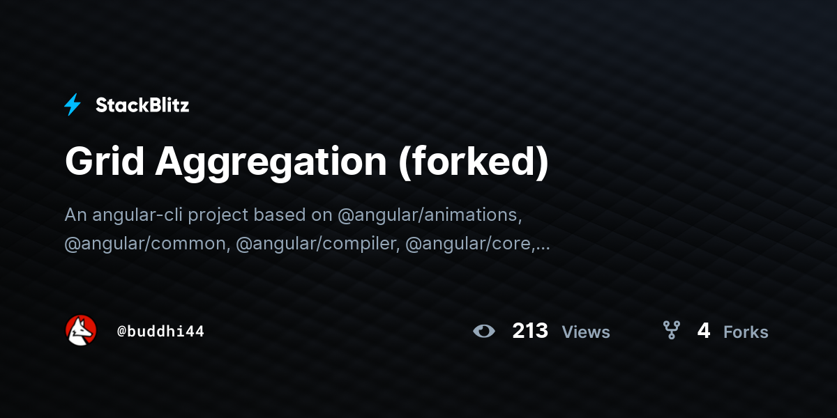 Grid Aggregation (forked) - StackBlitz