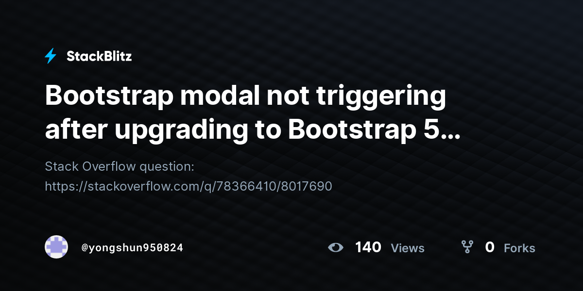 Bootstrap Modal Not Triggering After Upgrading To Bootstrap 5 And Jquery 3 In Aspnet Core