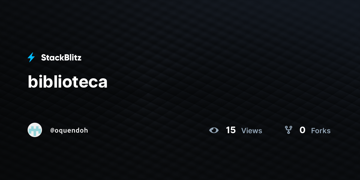 biblioteca - StackBlitz
