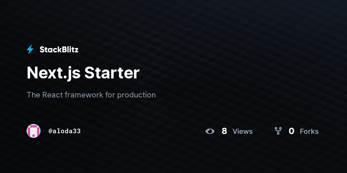 Next.js Starter - StackBlitz