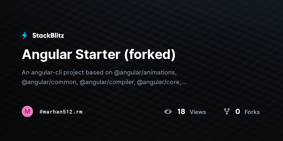Angular Starter (forked) - StackBlitz