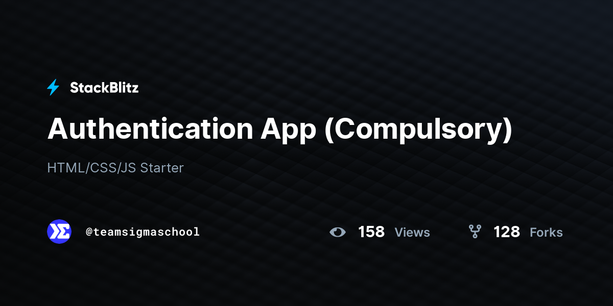 Authentication App (Compulsory) - StackBlitz