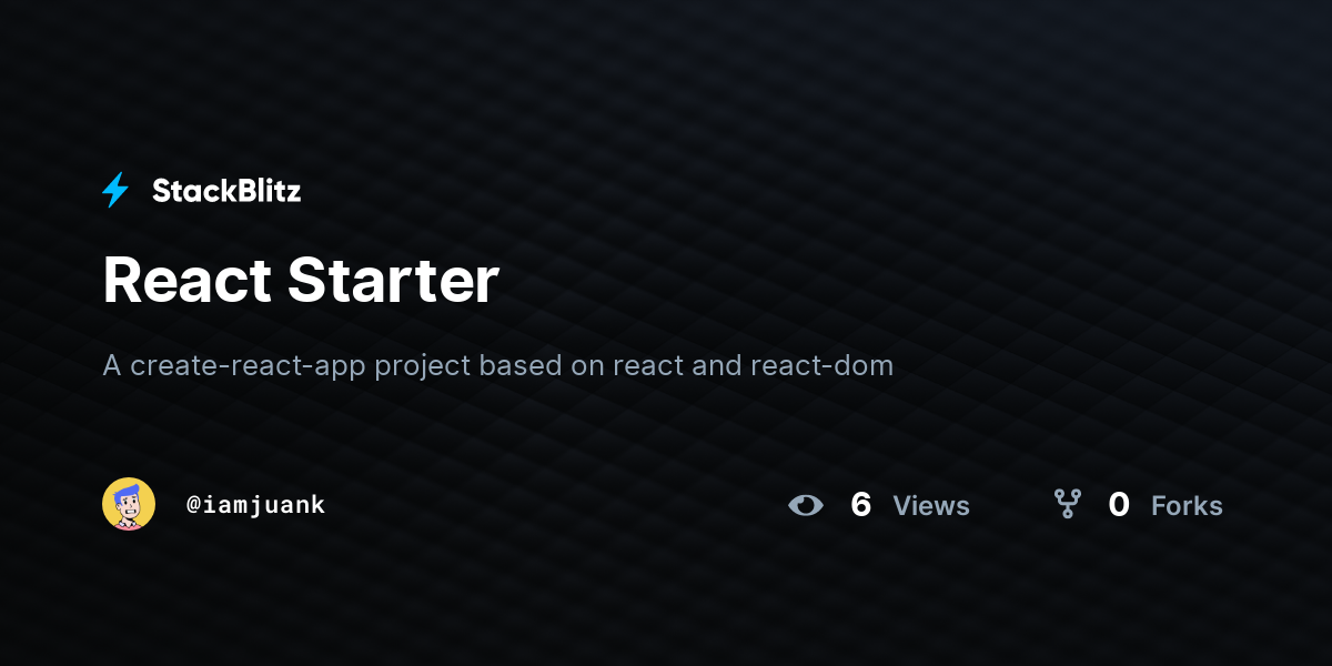 React Starter - StackBlitz