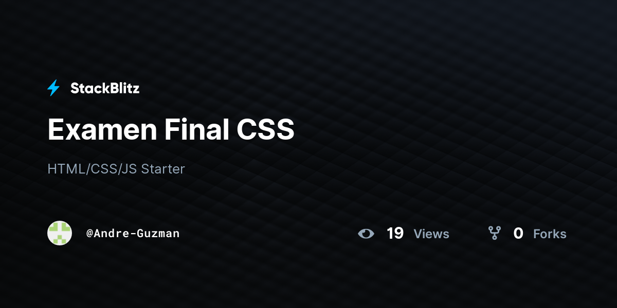 Examen Final CSS - StackBlitz
