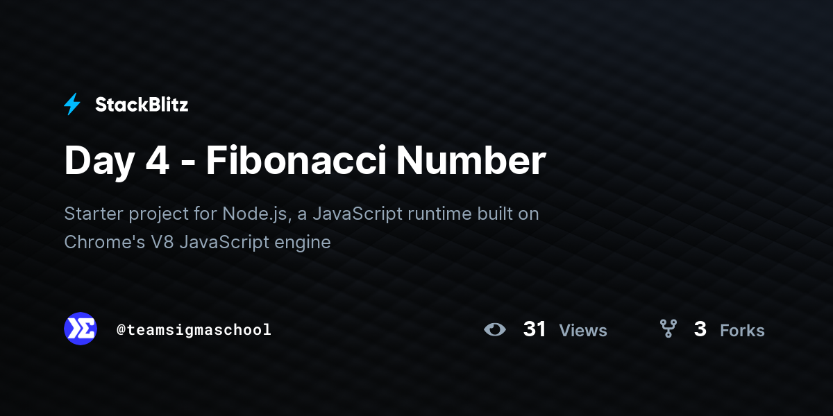 Day 4 - Fibonacci Number - StackBlitz