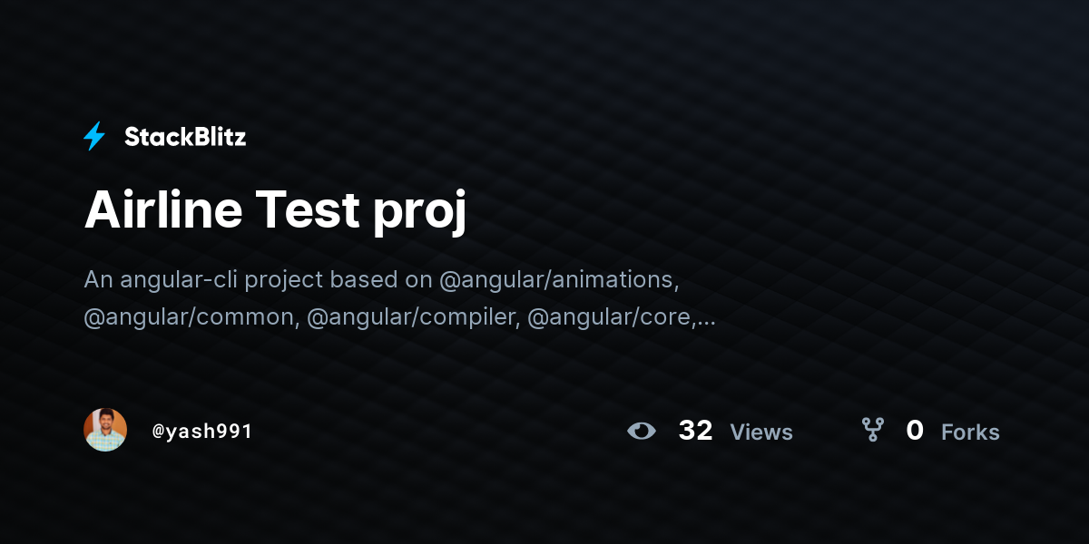 Airline Test Proj Stackblitz