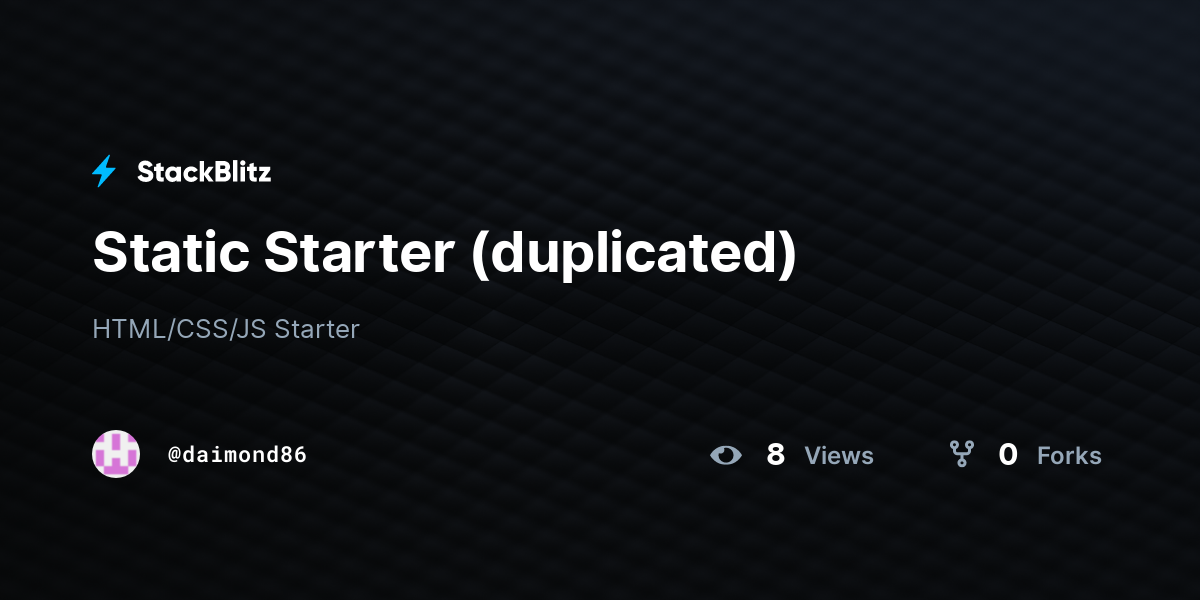 Static Starter (duplicated) - StackBlitz