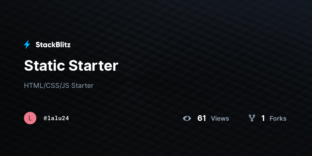 Static Starter - StackBlitz